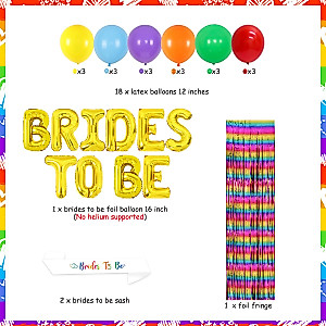 Lesbian Bachelorette Party Decorations, Brides To Be Balloons, LGBTQ Bachelorette Party Decorations, Lesbian Wedding Engagement Decorations Mrs & Mrs Bridal Shower