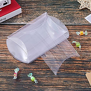 Ezek 20pcs Clear Pillow Gift Boxes 5 x 4.1 x 1.6 inches Transparent Container for Present Ornaments Jewelry Accessories Flowers Christmas Wedding Birthday Party Baby Shower Favors.