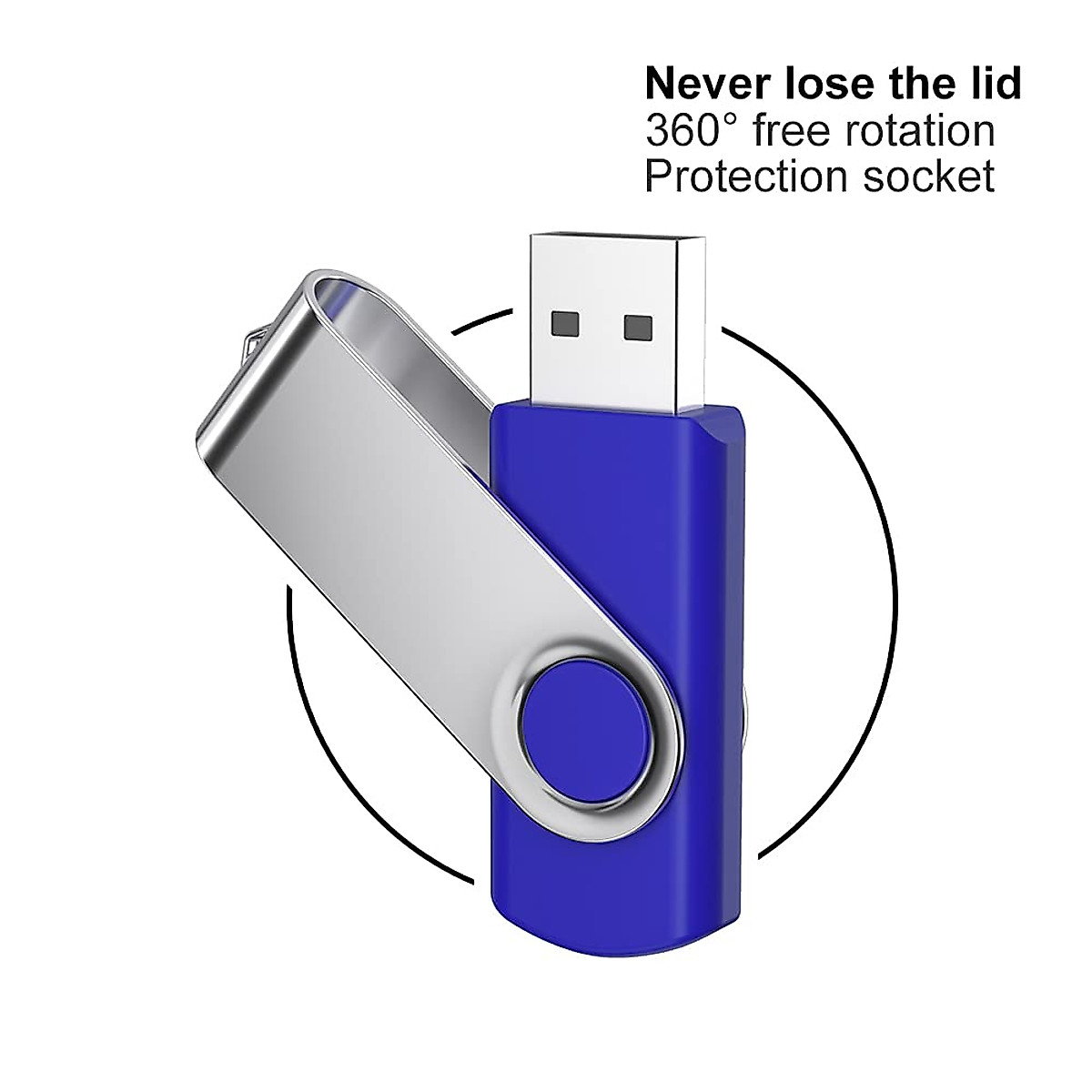 Flash Drive 8GB 5 Pack USB 2.0 Thumb Drive Jump Drive Pen Drive Bulk Memory Sticks Zip Drives Swivel with Led Light Keychain Design Yellow/Red/Blue/Green/Black (5 Pcs Mixed Color)