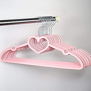 Veemoon Plastic Hangers 15PCS Heavy Duty Clothes Hanger for Adults, Non- Slip Clothes Hanger, Heart Hangers with 360 Degree Swivel Hook for Coat, Shirt, Dress, Trousers, Shirts Heart Hangers