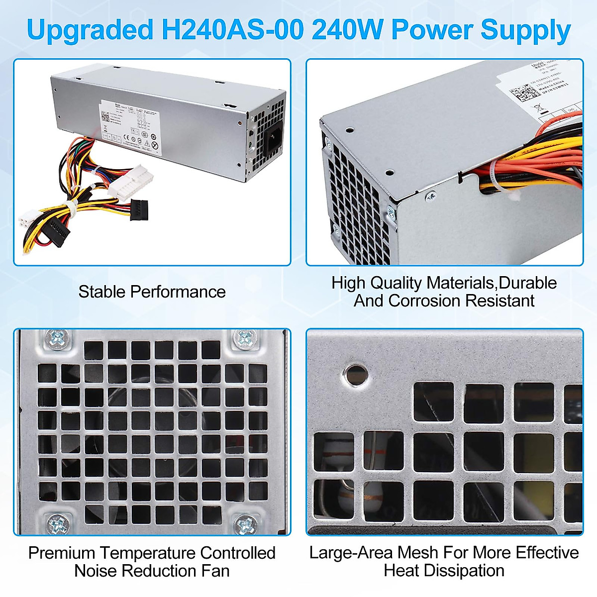 S-Union 240W Power Supply Unit Replacement for Dell OptiPlex 390 790 960 990 3010 9010 Small Form Factor System SFF H240AS-00 H240AS-01 H240ES-00 D240ES-00 AC240AS-00 AC240ES-00 L240AS-00 PH3C2
