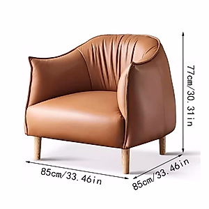 Couch for Living Room Leather Sofa Modern Minimalist Solid Wood Sofa Chair Nordic Small Apartment Living Room Light Luxury Single Sofa Samll Sofa