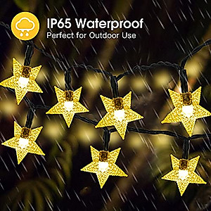XVDOIZO Solar String Lights Outdoor, 100 LED 40 Ft Solar Powered Star Twinkle Outdoor Lights, 8 Modes Waterproof Solar Outdoor String Lights, Patio Lights, for Yard Party, Wedding(Warm White)