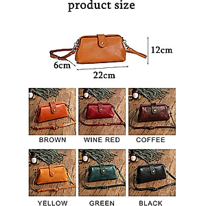 Premium Leather Retro Handmade Doctor Bag Unique Opening Women Crossboy Bag Retro Handmade Doctor Bag Crossbody (Coffee)