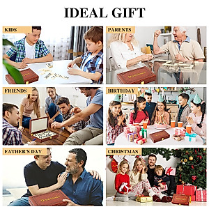 ZOOCEN Double 6 Dominoes Set in Leatherette Case (28 Tiles with Spinner), Ivory