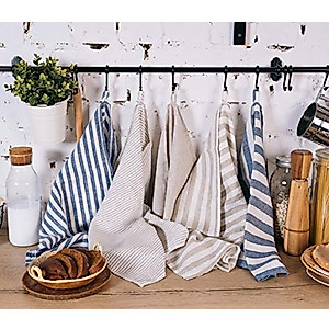 LINICHE Linen Kitchen Towels | 30x20 Inches | Pack of 2 | Lint-Free Dish Cloth | Lightweight Fabric | Flax Tea Towel, Napkin | Table Setting Accessories | Wedding Gift