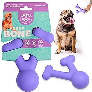 Yomp FunnyBone Wish Bone Dog Chew Toy – Interactive Teething Toy for Puppies, Soft, and Medium Chewers – Pet-Safe, Non-Toxic Silicone Chew Bone