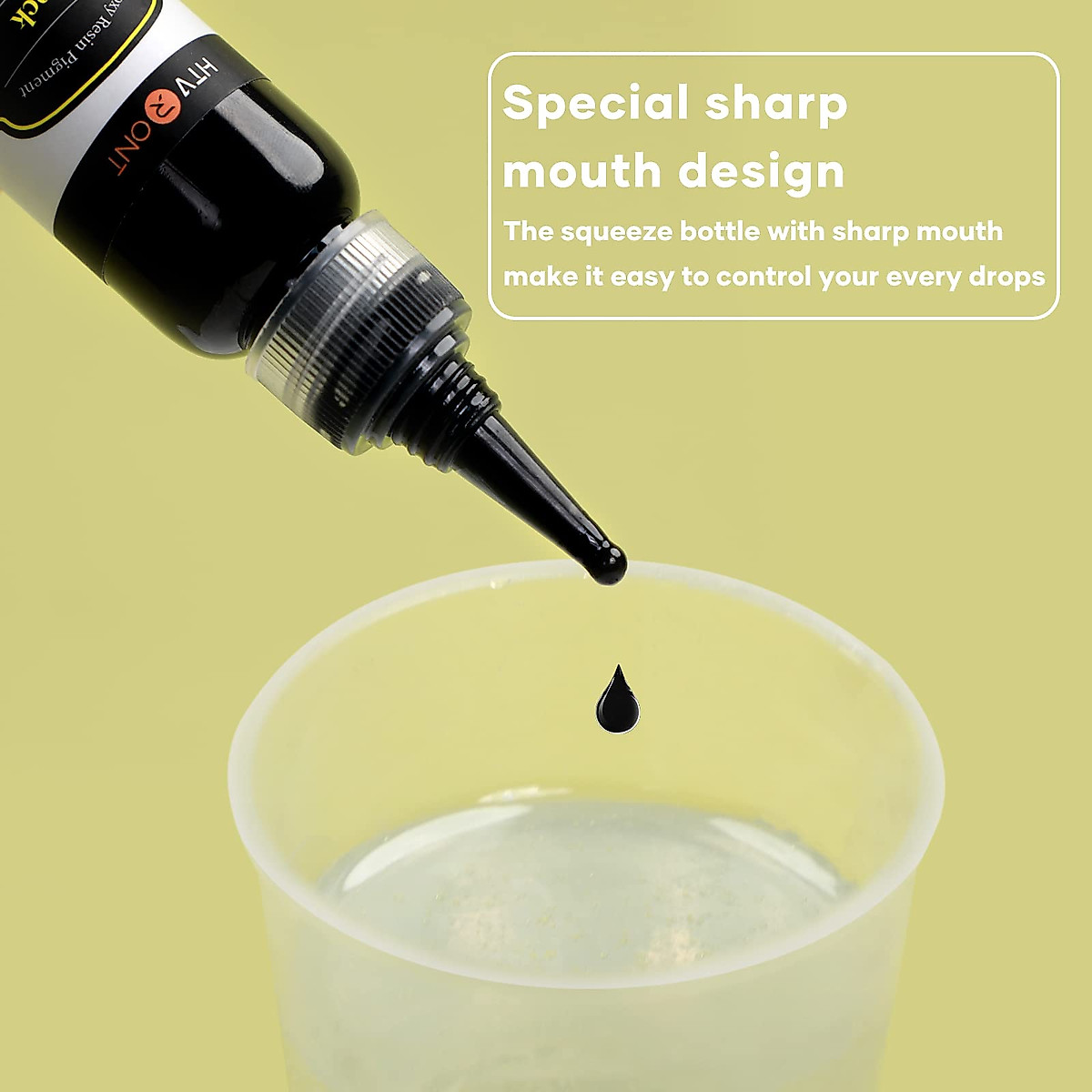 HTVRONT Black Epoxy Pigment - 1.76oz/50ml Black Resin Pigment Paste, Higher Concentrated & Easy to Mix Black Epoxy Dye for Resin Coloring, Tables, Tumbler