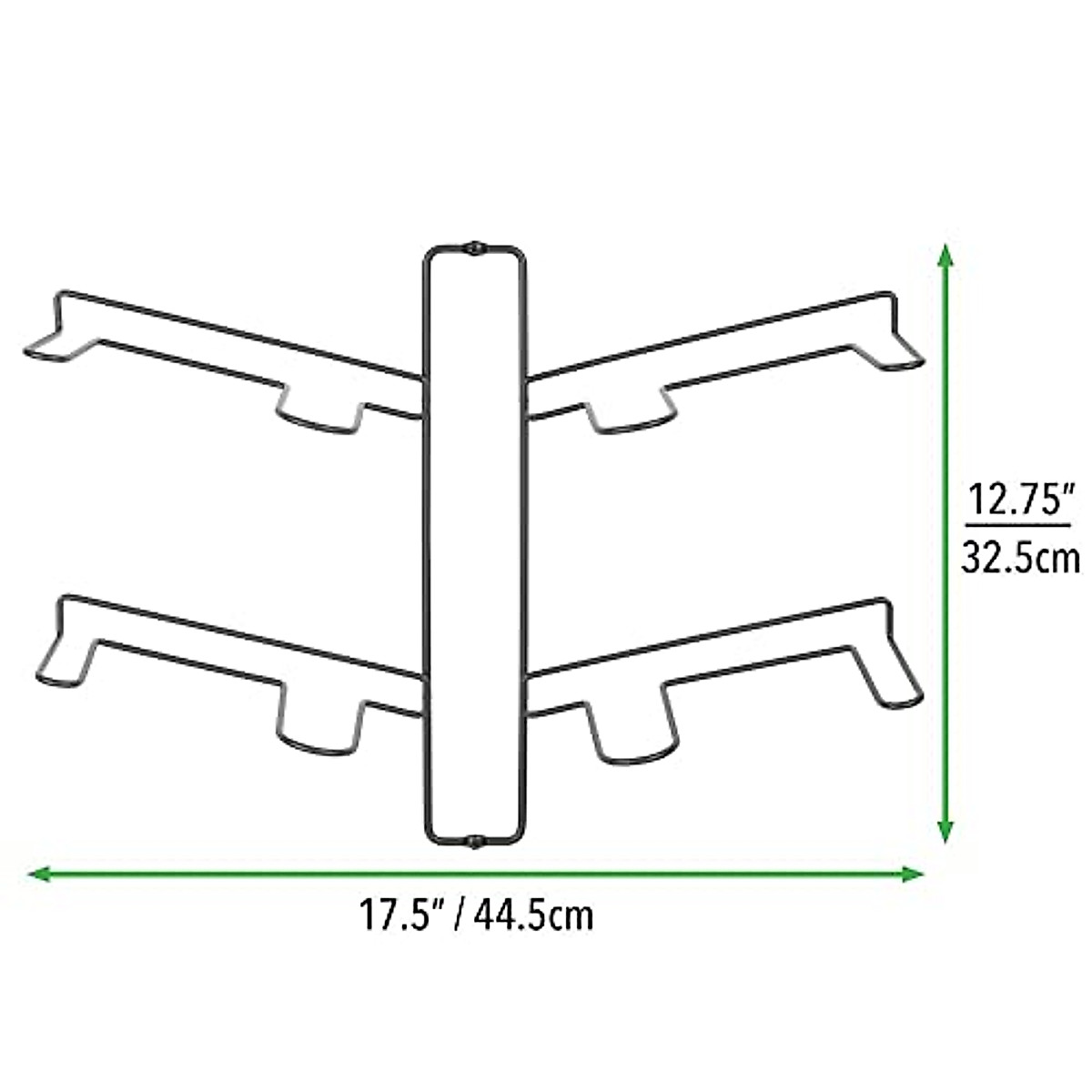 mDesign Modern Metal Shoe Organizer Display & Storage Shelf Rack - Hang & Store Kicks, Running, Basketball, Trainers, Tennis Shoes - 2 Tier, Hold 4 Shoes on Each Wall Mount Unit, 2 Pack, Graphite Gray