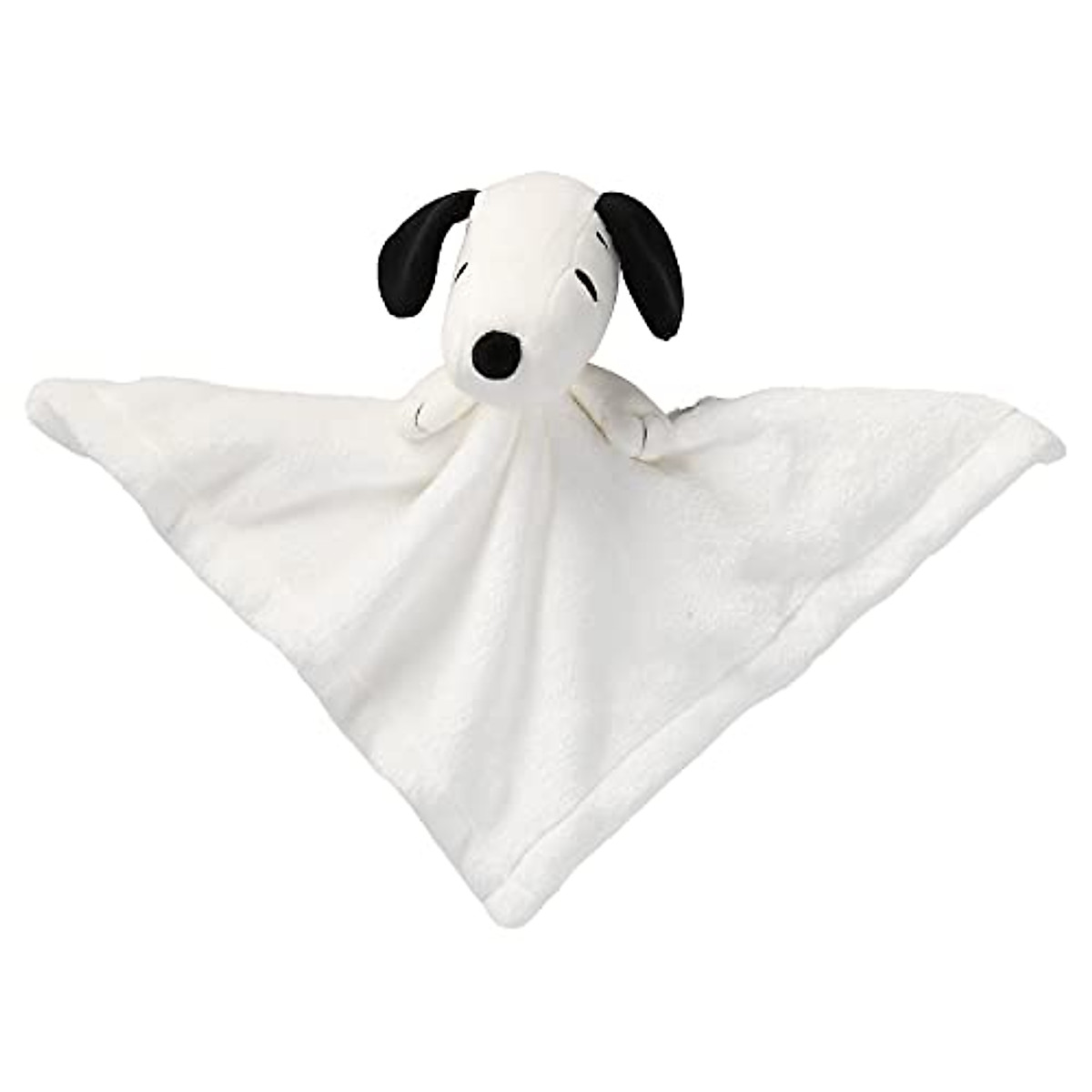 Lambs & Ivy Peanuts Snoopy Lovey White/Black Plush Security Blanket