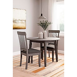 Signature Design by Ashley Shullden Casual Round Dining Small Drop Leaf Table, Seats up to 4, Gray