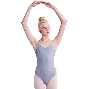 Daydance Grey Petite Women Dance Leotards Adult Ballet Outfits with Adjustable Straps