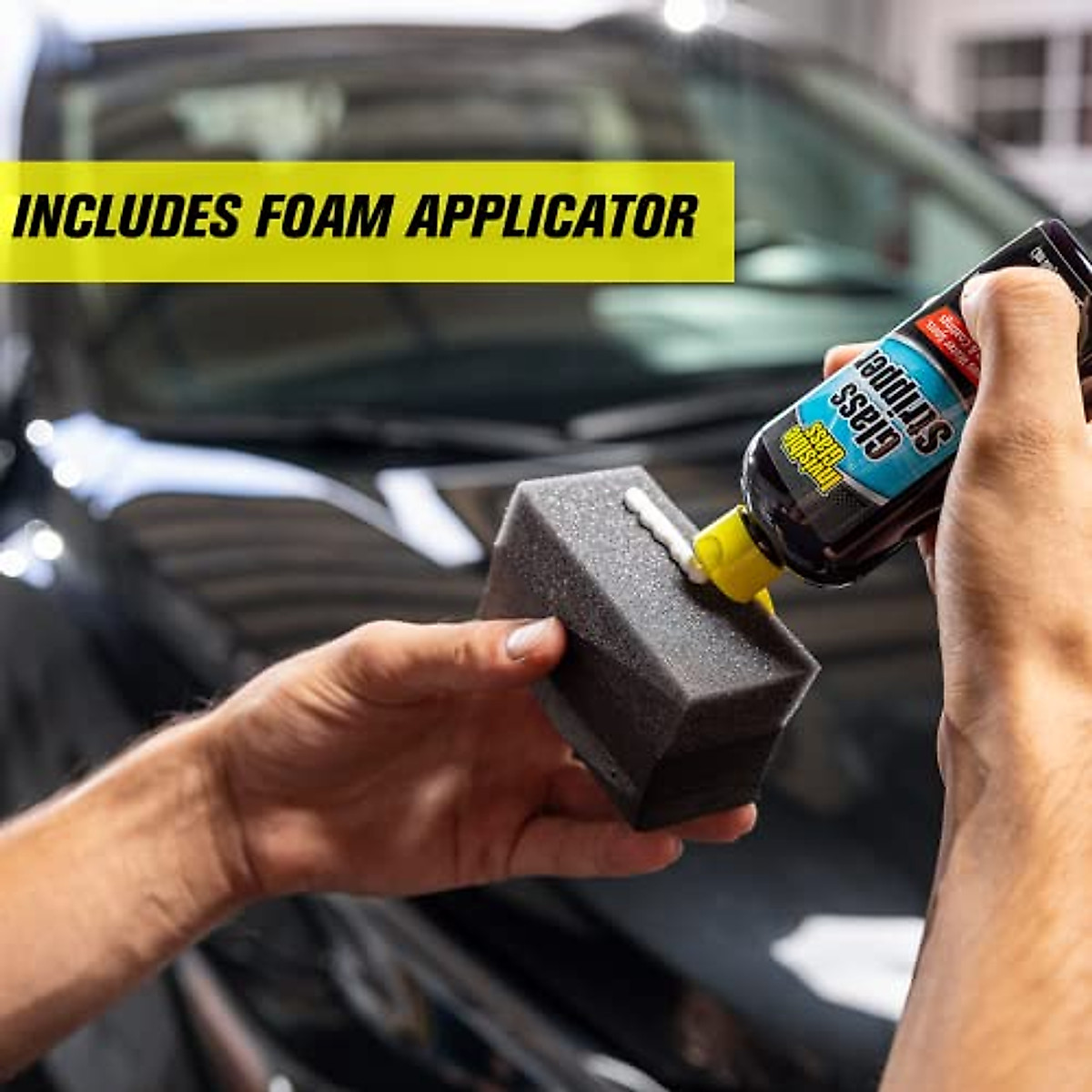 Invisible Glass 91411 3.38-Ounce Glass Stripper Water Spot Remover Kit Eliminates Coatings, Waxes, Oils and More to Polish and Restore Automotive Glass , white