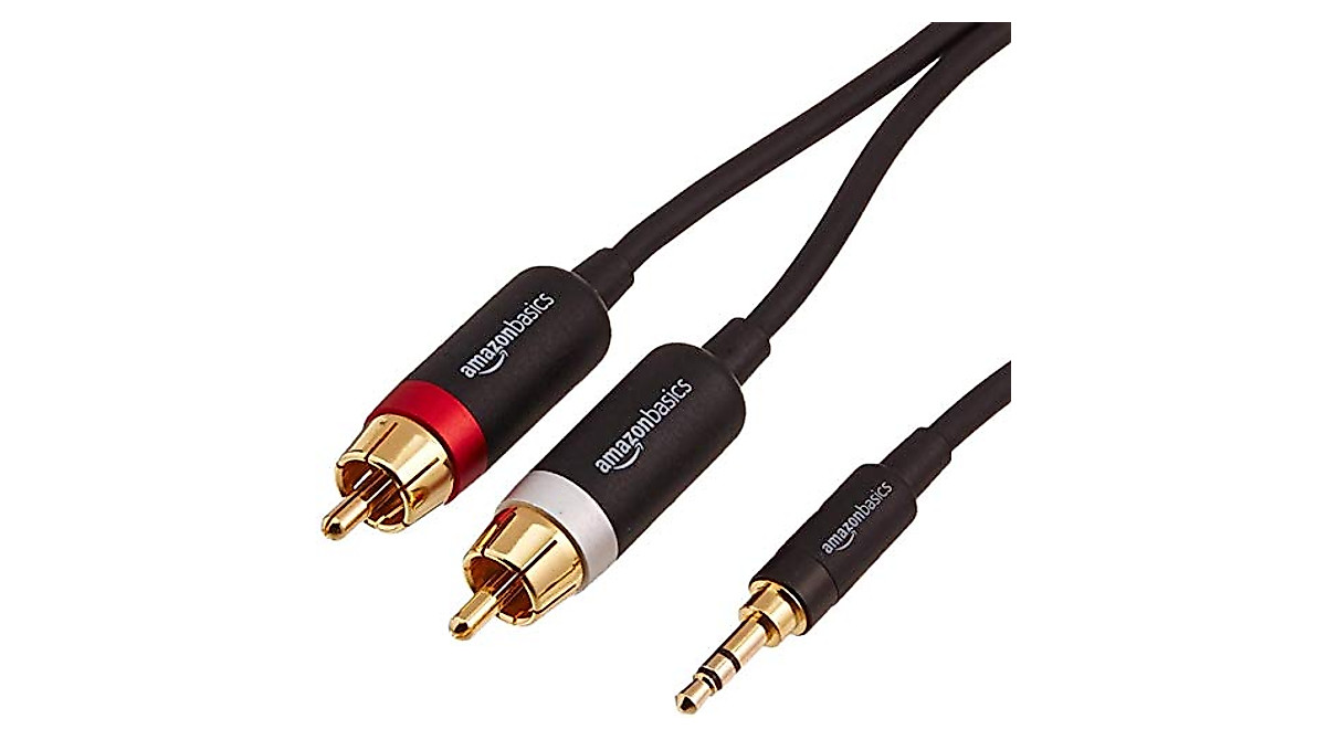 Amazon Basics 3.5mm to RCA Adapter Cable - 4 Feet Easy Connect
