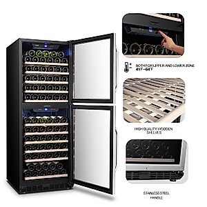 Lanbo Built-in Dual Zone Wine Cooler with Double-Layer Glass Door, 133 Bottle