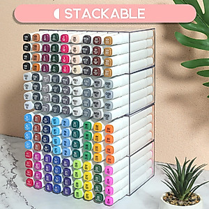 Vowcarol Clear Acrylic Marker Organizer, Marker Holder 18 Slot for 72 Markers- 1 Pack