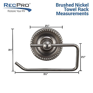 RecPro RV Towel Rack Brushed Nickel and Small Hand Towel Holder | RV Towel Holder | Towel Bar Rail |