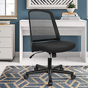 Funria Mid Back Mesh Office Chair Adjustable Ergonomic Swivel Executive All Mesh Task Chair with Flip Up Armrests Lumbar Support Computer Desk Chair