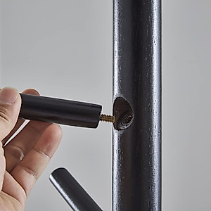 YEVONNIE Solid Rubber Wood Coat Rack, Free Standing Coat Rack, Tree-Shaped Coat Rack with 8 Hooks, 3 Height Options, for Clothes, Hats, Bags, for Living Room, Bedroom, Home Office