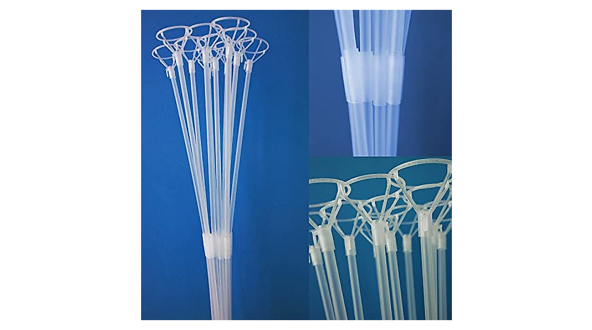 27.5" Clear Plastic Balloon Sticks (10 Pcs) for LED/Bobo