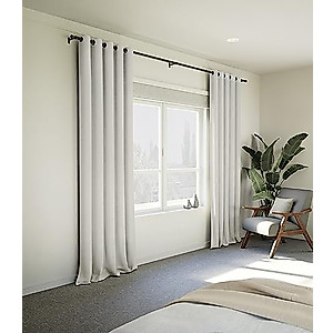 100% Blackout Linen Curtains 50" W x 84" L 2 Panels Set,Thermal Insulated Full Light Blackout Curtains for Bedroom/Living Room,Beige