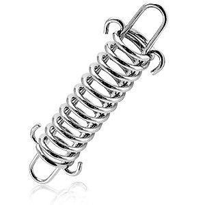 PHITUODA 2Pcs Outdoor Porch Swing Springs,160 Lb Capacity Hanging Springs for Chairs Hammock Yoga, Light Duty Chrome Plated Swing Spring, Rust Resistant Porch Swing Springs for Dog Chain