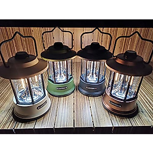 Goldengulf USB Rechargeable Super Bright Retro Campsite Lantern Outdoor Camping Hiking Fishing Tent Night Light Lamp Stepless Dimming 3 Modes Adjustable Waterproof (White)
