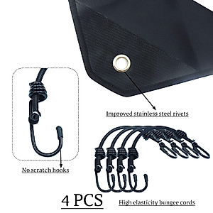 Air Conditioner Covers for Outside Units, Winter AC Cover for Outdoor Central Unit Heat Pump Condenser Top Waterproof Heavy-Duty Top with 4 Bungee Cords (Black Oxford, 36X36 inch)