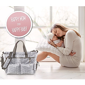 BABYHOOD X-Large Designer Baby Diaper Bag 12 Multi-Use Pockets, Stroller & Shoulder Straps, Insulated Bottle Holders, Padded Changing Mat, Special Summer Sale