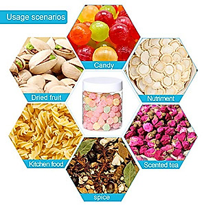 24Pack 8oz Plastic Jar Storage Container with White Lids Airtight Clear Wide-mouth Slime Storage Jars for Cosmetic Cream Light Clay