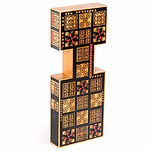 Masters Replica Royal Game of Ur Board Game with Pyramid Dice - Features Authentic Design with Solid Wood Board and Wooden Pieces