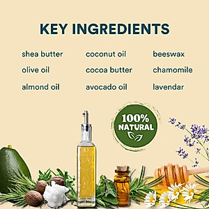 Dog Paw Balm, Relief for Dry Nose, Paws, & Cracking Skin, 100% Natural Ingredients Including Beeswax, Coconut Oil & Shea Butter, Made in The USA - 2 oz Paw Wax