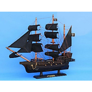 Hampton Nautical Wooden John Halsey Charles Pirate Ship Model, 20"