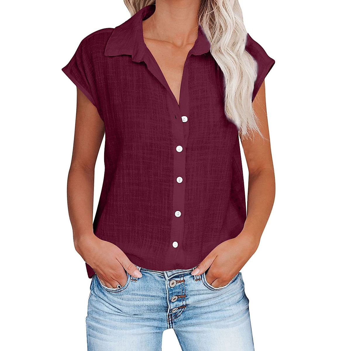 Finelylove Short Sleeve Tunic Tops for Women Western Tank Tops for Women Coupons and Promo Codes for Discount Prime only Wine