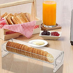SOUJOY 2 Pack Cracker Tray for Serving, Acrylic Biscuit Stand Cracker Server, Rectangular Clear Food Display Holder For Countertop, Home, Wedding Events, Parties And Events