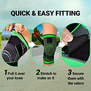 CARESOLE Circa Knee Sleeve - (x2) Large Compression Knee Sleeves for Men and Women | Knee Compression Brace for Tired and Achy Knees | Comfortable, Lightweight Knee Sleeves Running and Sports