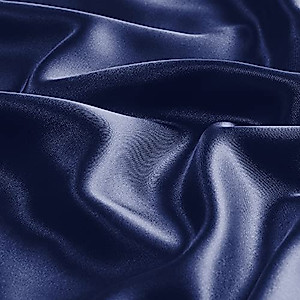 BEDELITE Satin Silk Pillowcase for Hair and Skin, Navy Pillow Cases Standard Size Set of 4 Pack Super Soft Pillow Case with Envelope Closure (20x26 Inches)