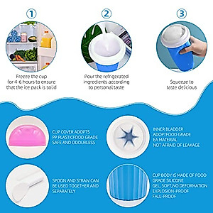 RAUMAXE Slushy Cup Slushy Maker Cup Upgrade 500ml Frozen Magic Cup Large Capacity Cooling Maker Cup Freeze Mug Milkshake Smoothie Mug