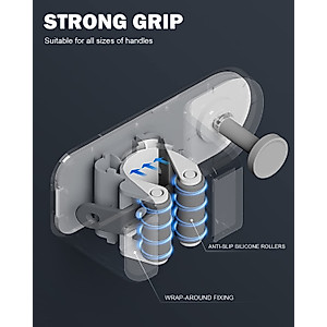 BEZOX Mop Holder with Hook - Drill Free Wall Mount Broom Gripper, Cleaning Supplies Organizer Utility Holder - 1PCS