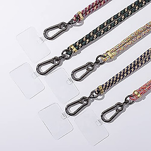 CHJN Phone Lanyard, Universal Cell Phone Lanyard with Adjustable Nylon Neck Strap, Phone Tether Safety Strap Compatible with Most Smartphones with Full Coverage (Camouflage Green), 0.328ft*0.328ft