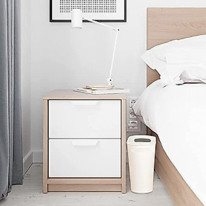 HZSOOCH 3 Pack Slim Waste Basket 3.2 Gallon 12L Plastic Small Trash Can, Office Trash Can, Slim Garbage Container Bin, Small Wastebasket with Handles for Narrow Spaces Bathroom, Kitchen (White)