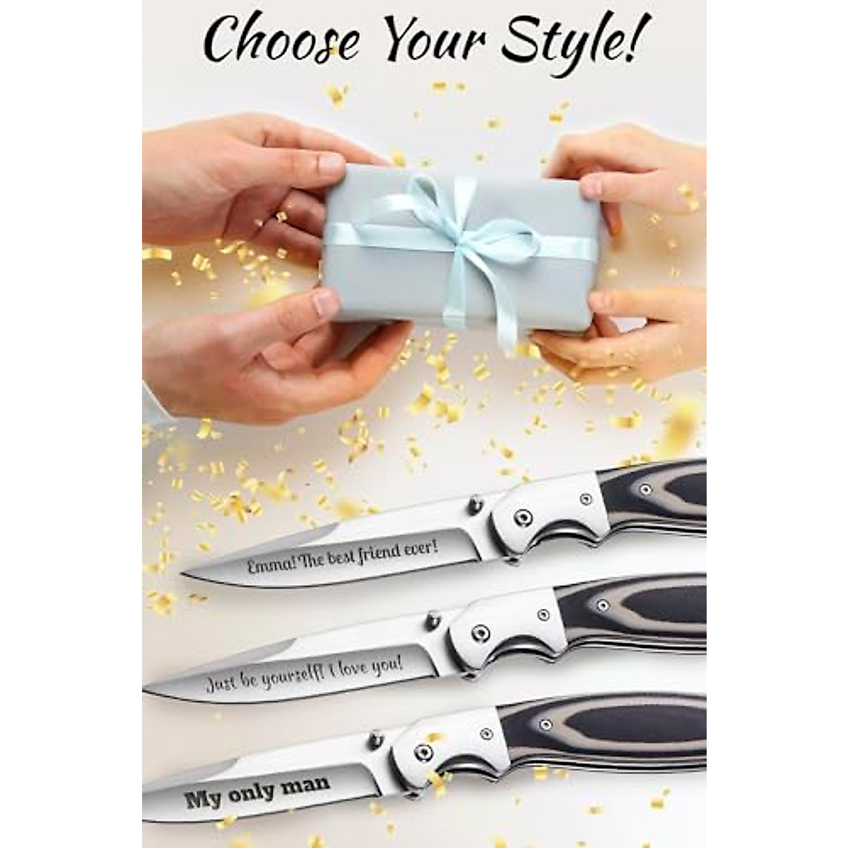 Grand Way Customized pocket Knife – Customized Gifts – Men’s Unique Knife for Him – Best Custom Knives – Cool Engraved Present for Husband Boyfriend – Gift for Birthday 04003 PS