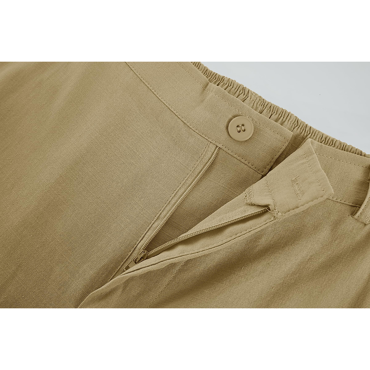 Ryannology Men's Casual Linen Pants Elastic Waist Slim Fit Beach Yoga Business Lightweight Cotton Trousers Pants with Pockets