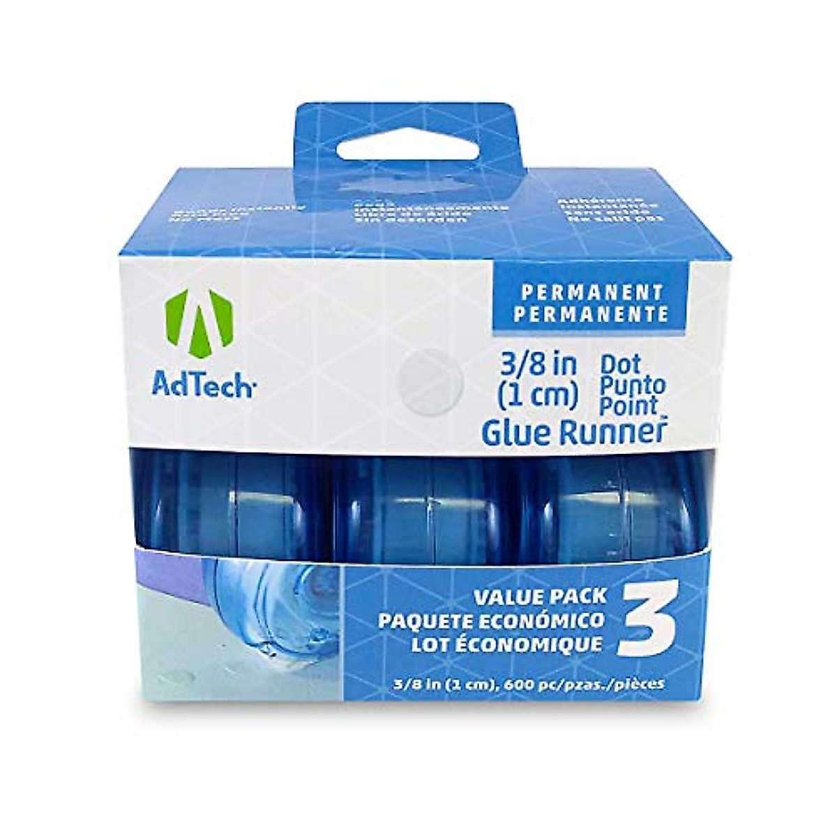 Adtech Permanent Adhesive Dots Glue Runner 3 Pack