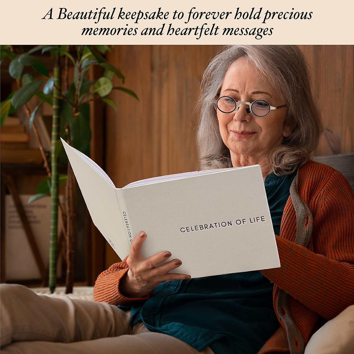 VEX ECOM LTD. Timeless Linen Funeral Guest Book Set - Premium Hardcover Funeral Book, Celebration of Life Guest Book, Memorial guest book, funeral sign in book, Guest Book for Funeral- Pen, Table Sign