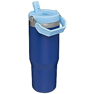 Stanley IceFlow Stainless Steel Tumbler with Straw - Vacuum Insulated Water Bottle for Home, Office or Car - Reusable Cup with Straw Leakproof Flip - Cold for 12 Hours or Iced for 2 Days (Lapis)