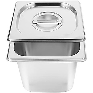 Kichvoe Aluminum Pans Stainless Steel Steam Pan Anti-jam Steam Table Pan Hotel Pans Restaurant Buffet Tray Dinner Food Container with Lid for Event Party Holiday Chafing Dish Buffet Set