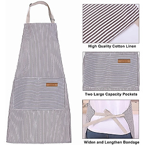 HiBaBy Apron, Adjustable 2 Pack Bib Aprons with 2 Pockets Cooking Kitchen Aprons for Men Women BBQ Outdoors Baking Crafting Drawing Chef Apron