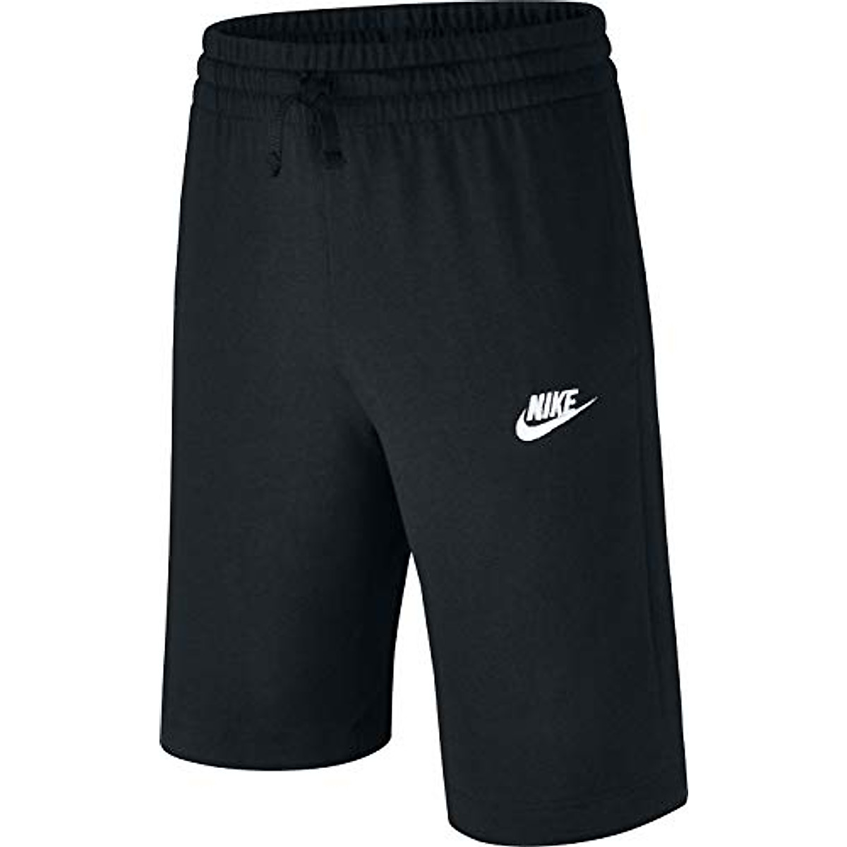 NIKE Sportswear Boys' Jersey Shorts, Black/White, Large