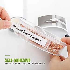 Label Kingdom Label Tape Replace for DYMO LetraTag White Paper Refill 91330 10697, 1/2" x 13' 12mm x 4m Black on White Label Maker Tape for dymo Letra Tag LT-100H Plus Printer, 5-Pack